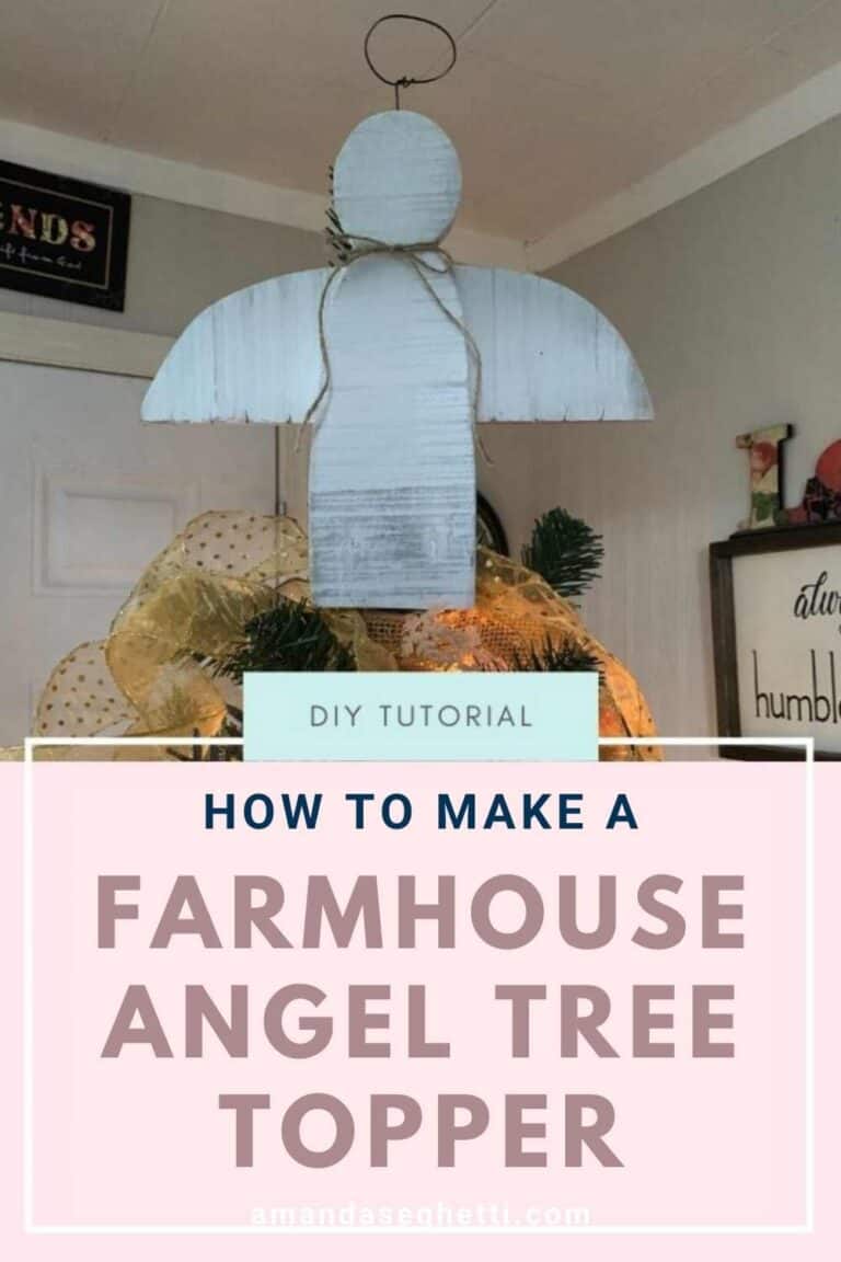 How to Make a Farmhouse Wooden Angel Tree Topper | DIY Tutorial ...